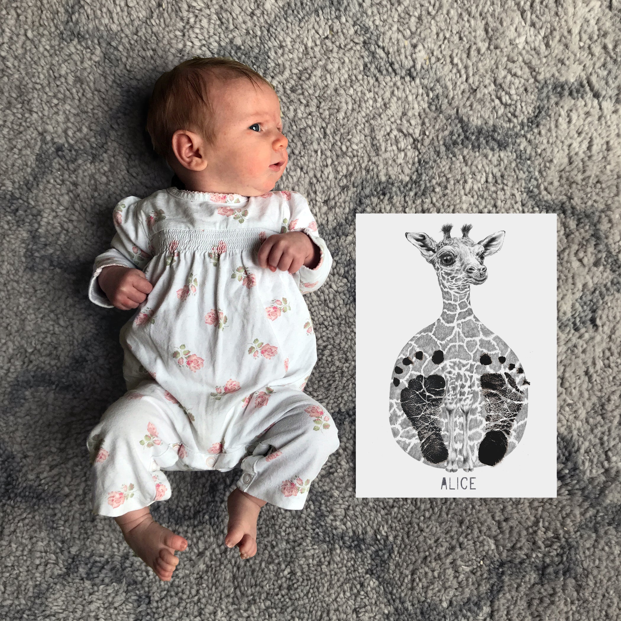 Personalised Baby Giraffe Footprint Kit– Lucy Coggle