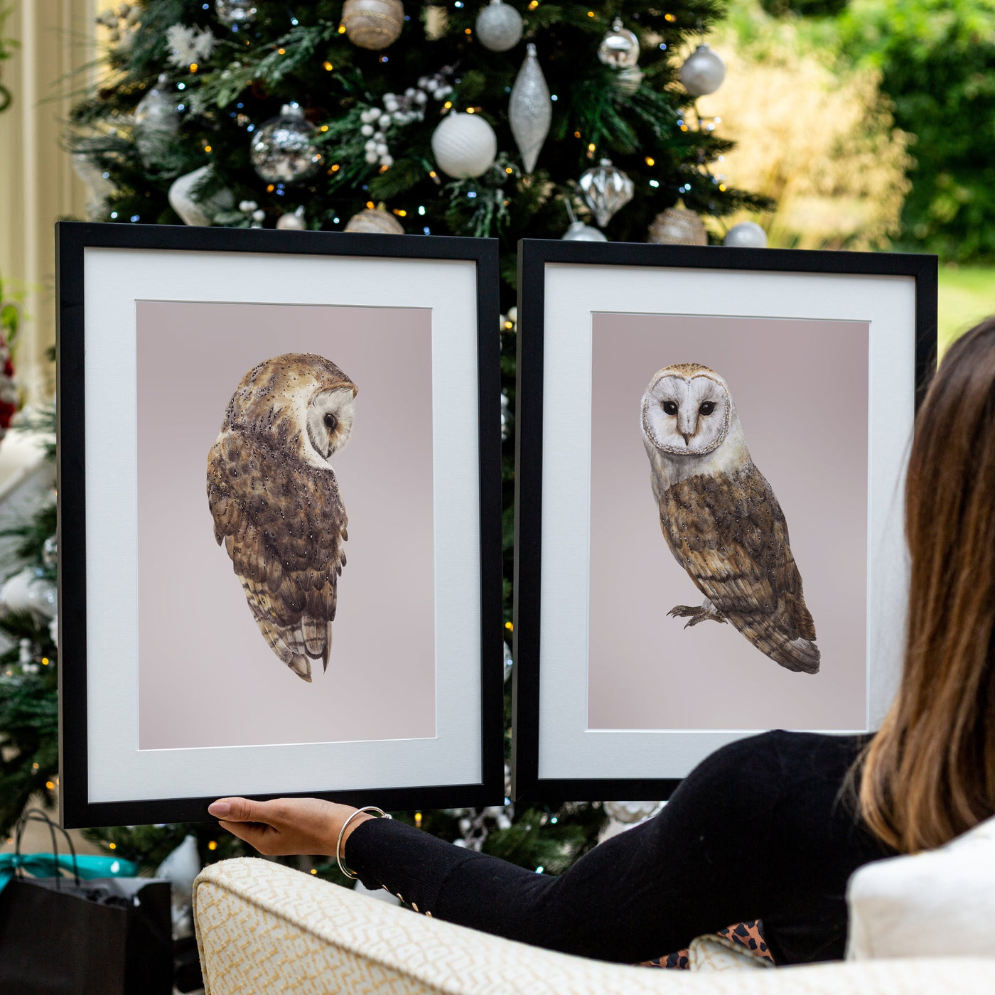 Pair of Barn Owls Mates for Life Prints– Lucy Coggle