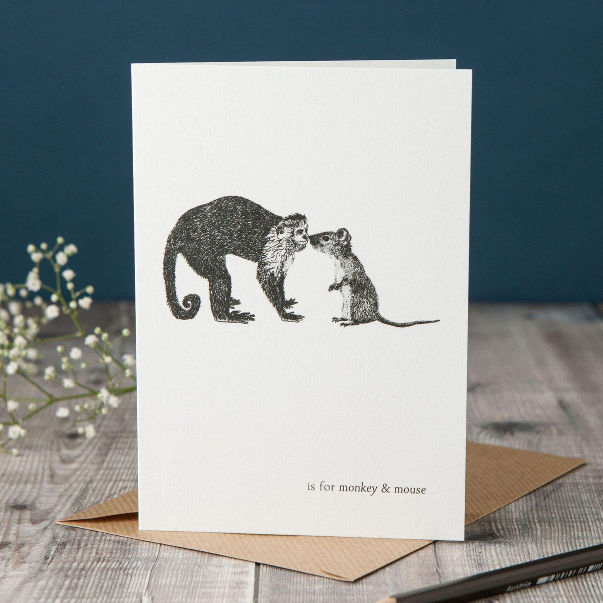 M is for Monkey & Mouse Card– Lucy Coggle