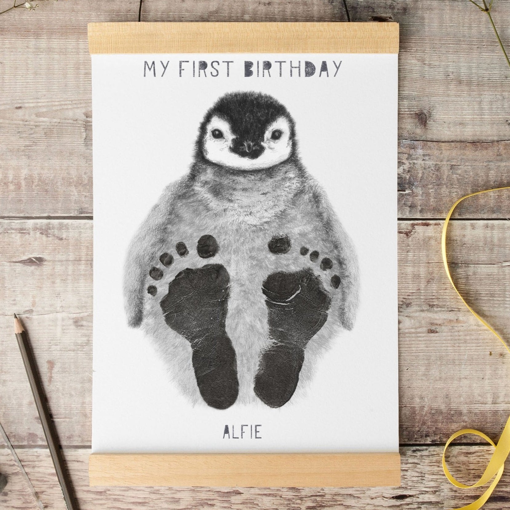 My First Birthday Personalised Baby Footprint Kit– Lucy Coggle
