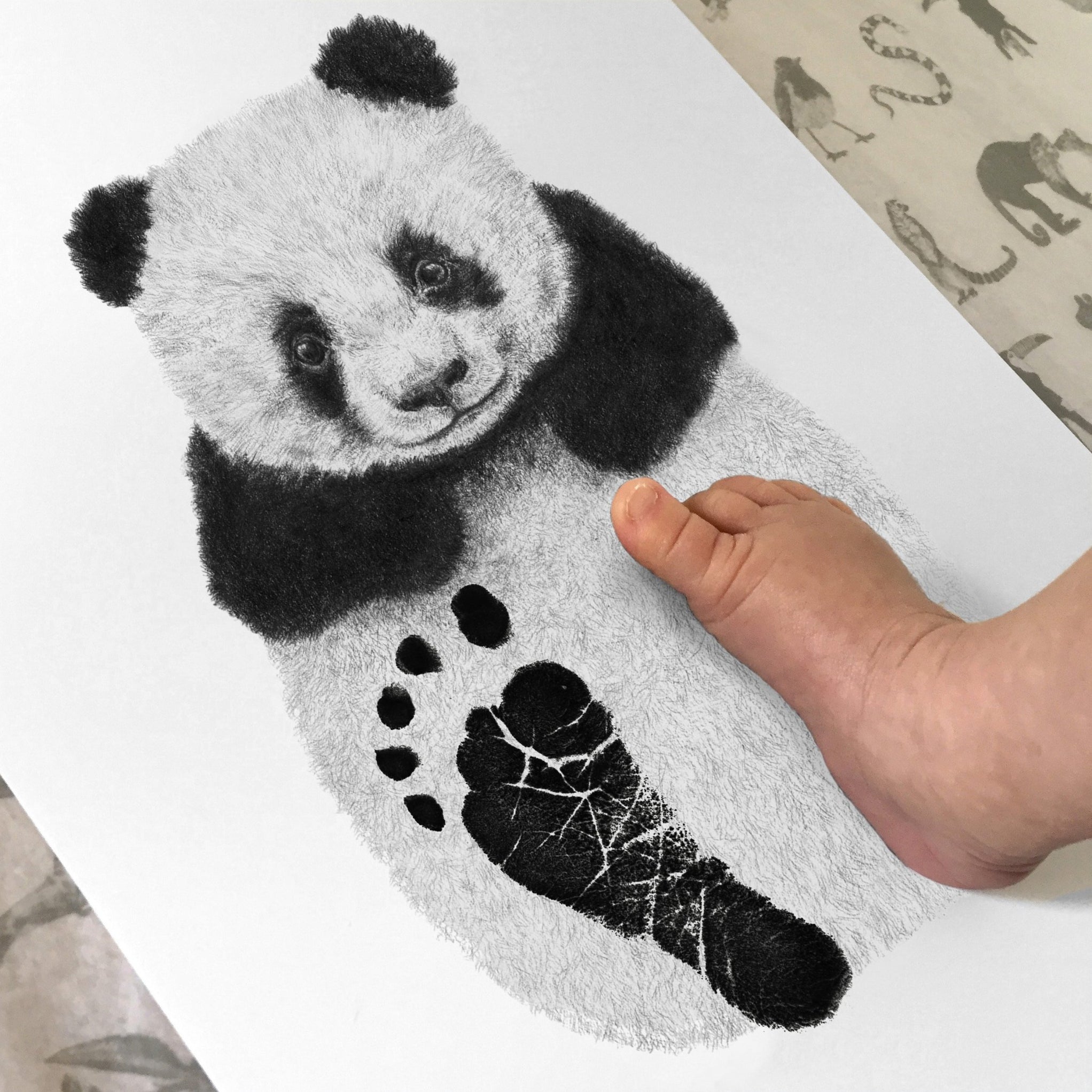 Personalised Baby Panda Footprint Kit– Lucy Coggle
