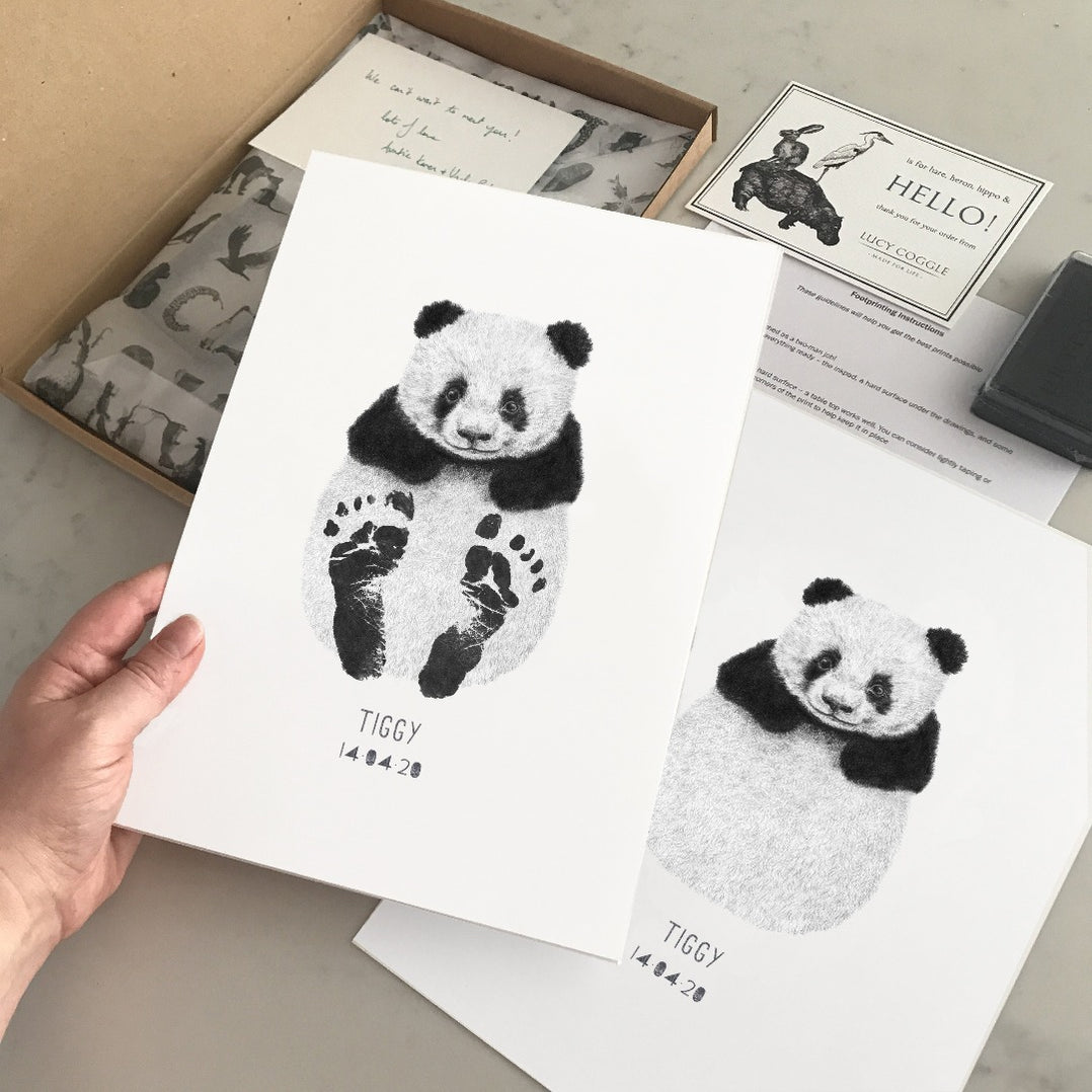 Personalised Baby Panda Footprint Kit– Lucy Coggle