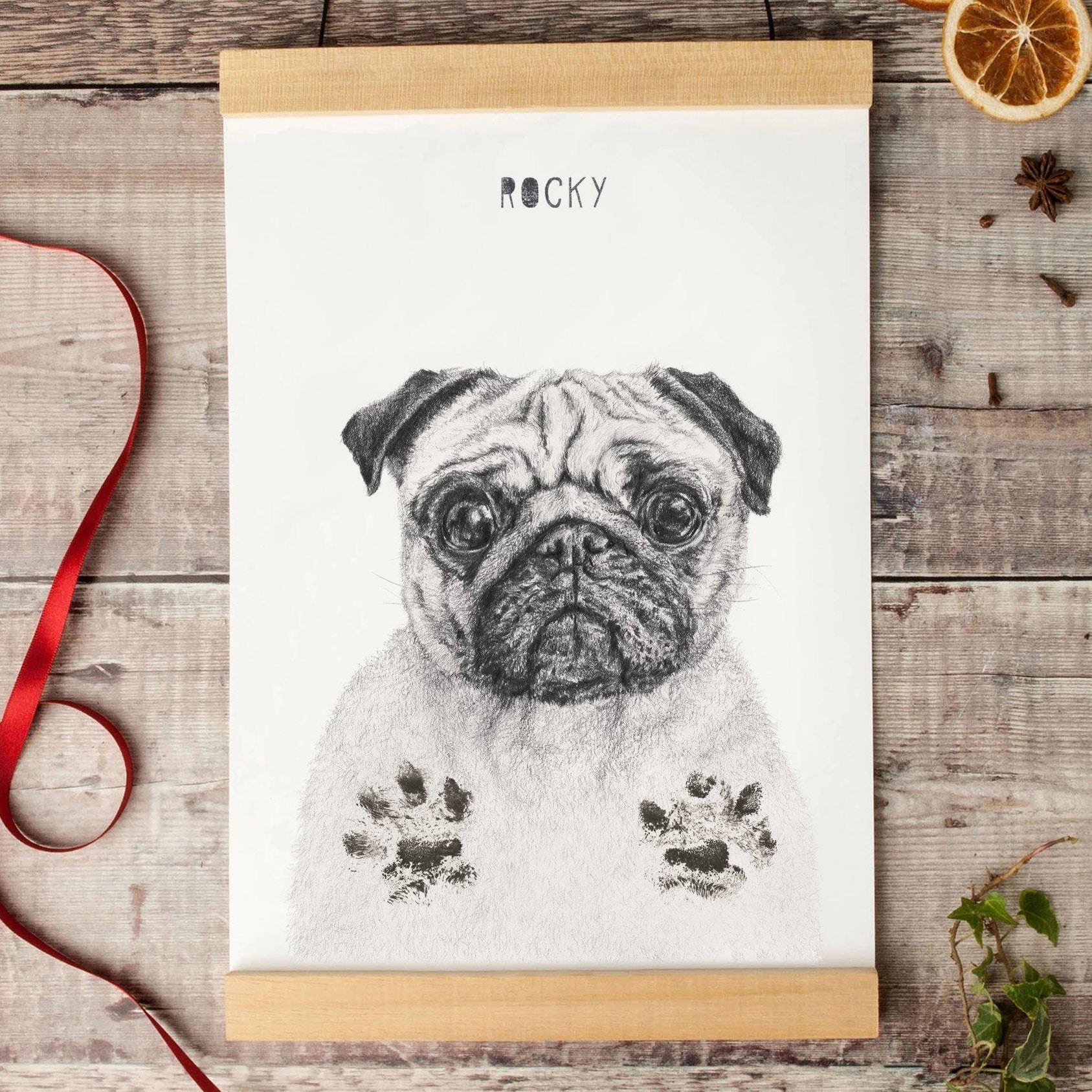Personalised Pug Paw Print Keepsake Kit– Lucy Coggle