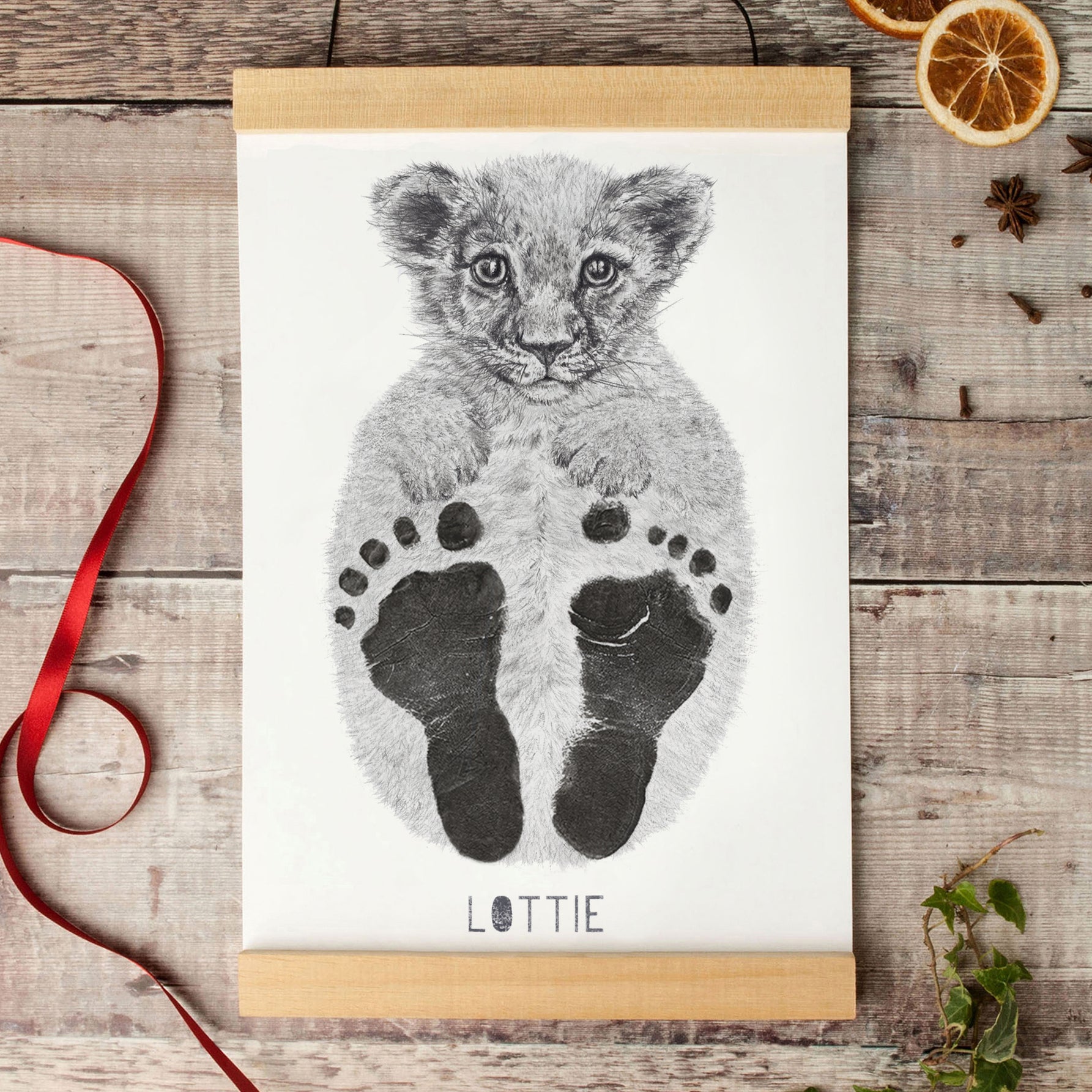 Personalised Baby Lion Footprint Kit– Lucy Coggle