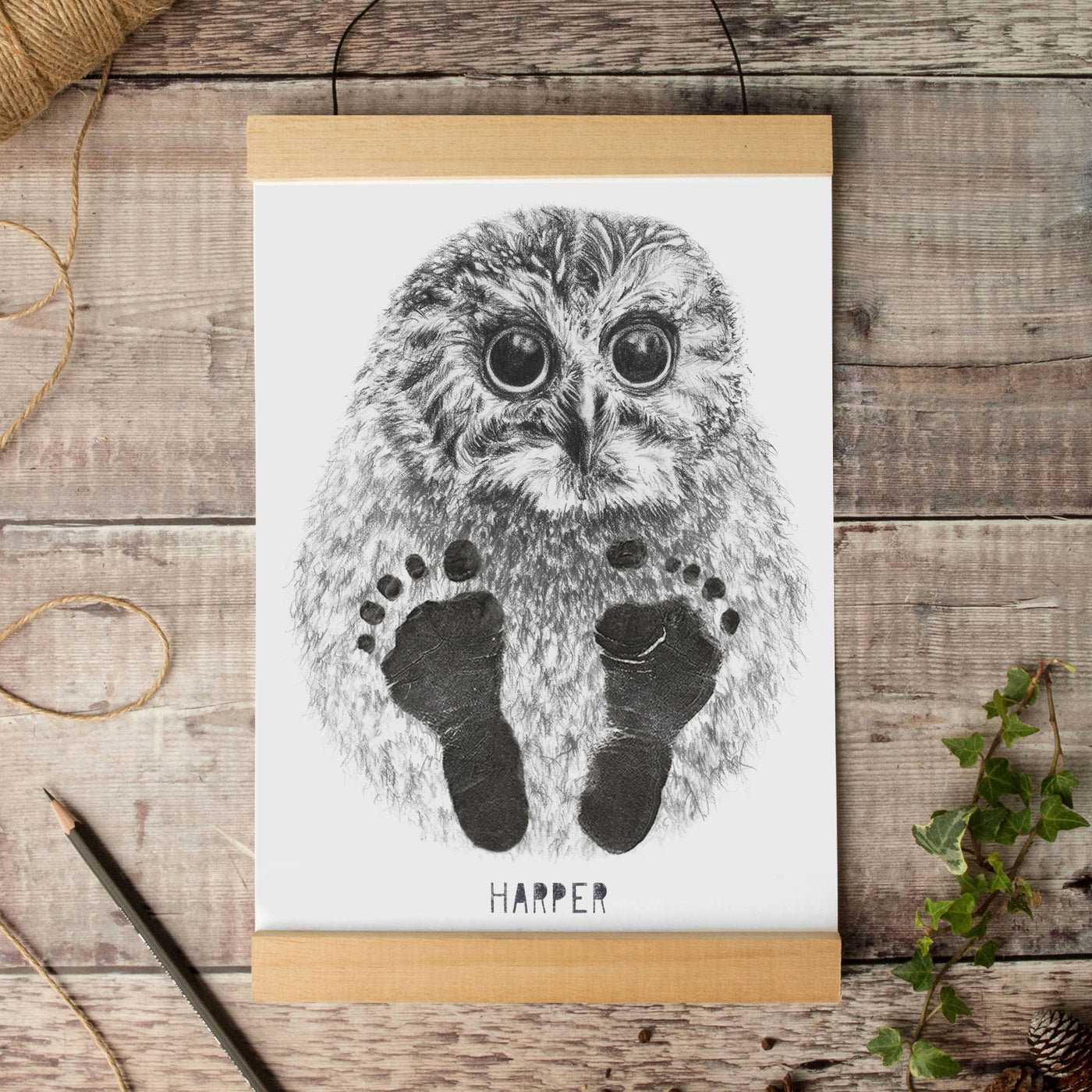 Personalised Baby Owl Footprint Kit– Lucy Coggle